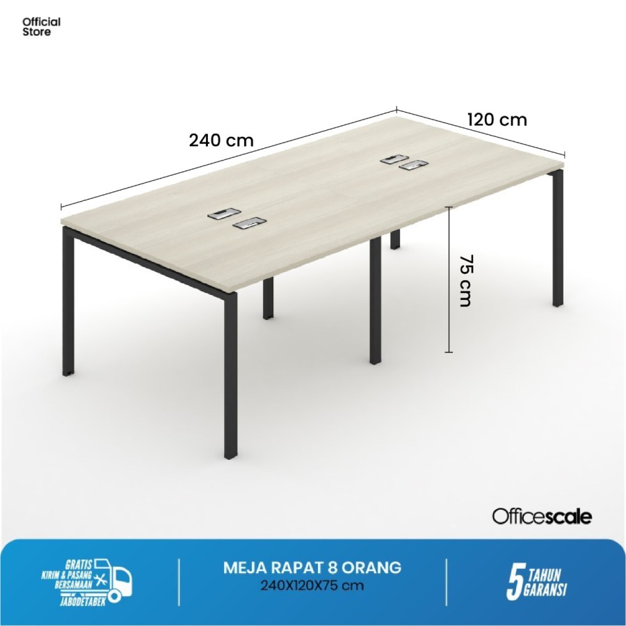 Meeting Table With Midle Leg Ash Grey - Officescale